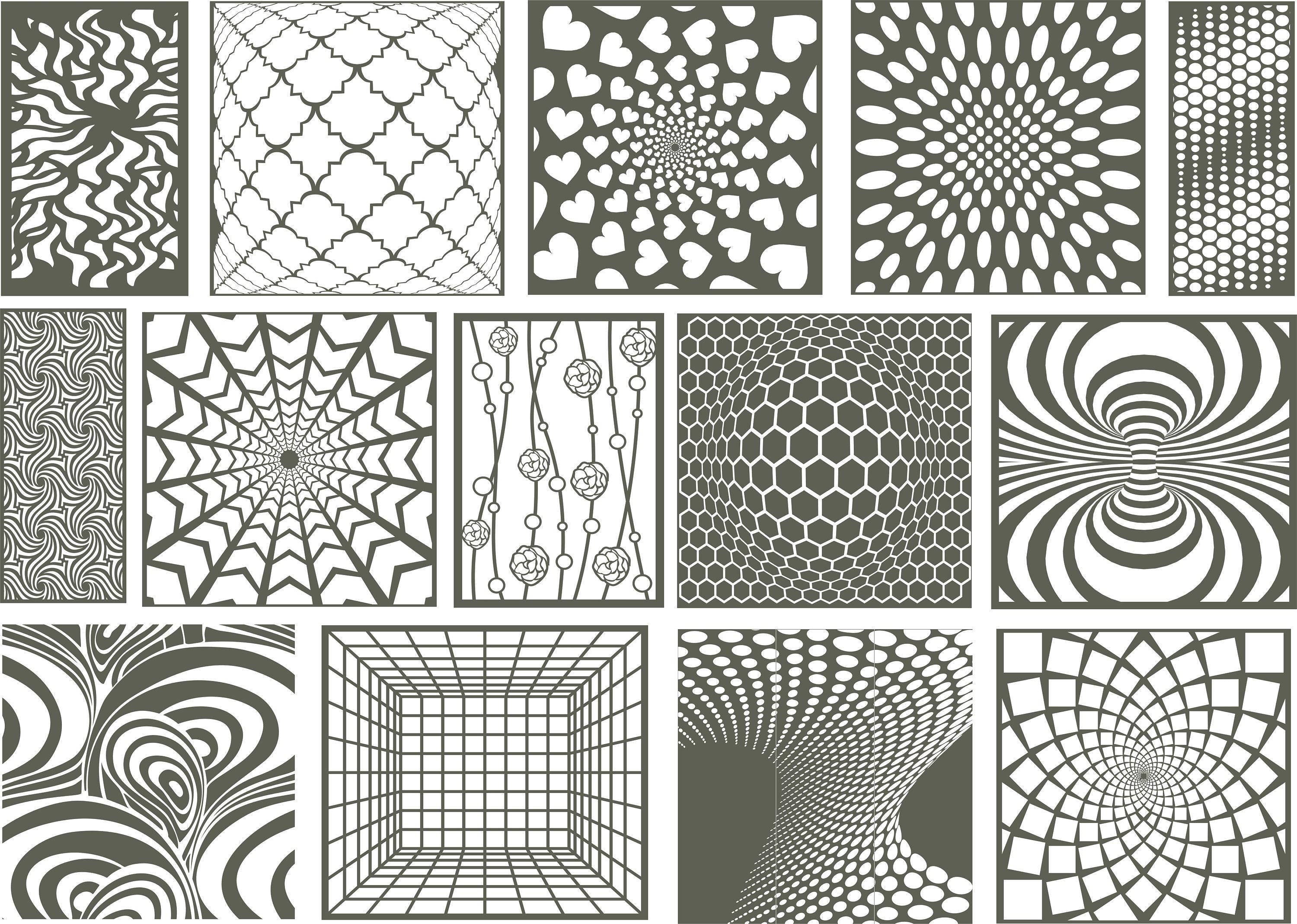 34 Patterns 3D for Cnc Cut Wood Aser Router Plasma 3D Geometric Digital ...