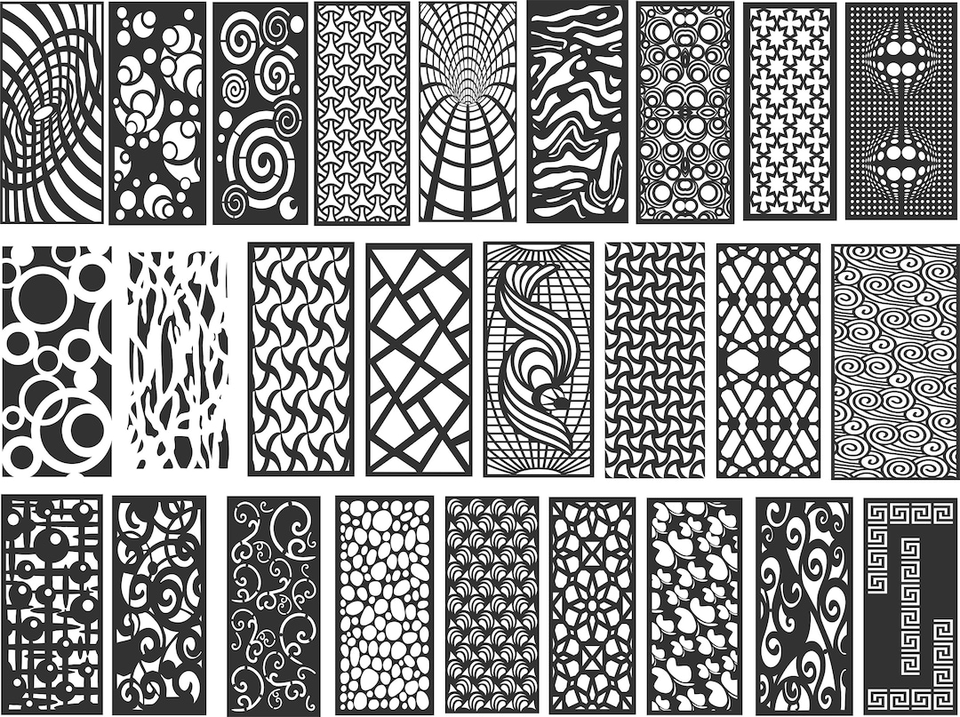 26 Simple Patterns ,panel Templates ,cnc Files for Router Faber ,vector ...