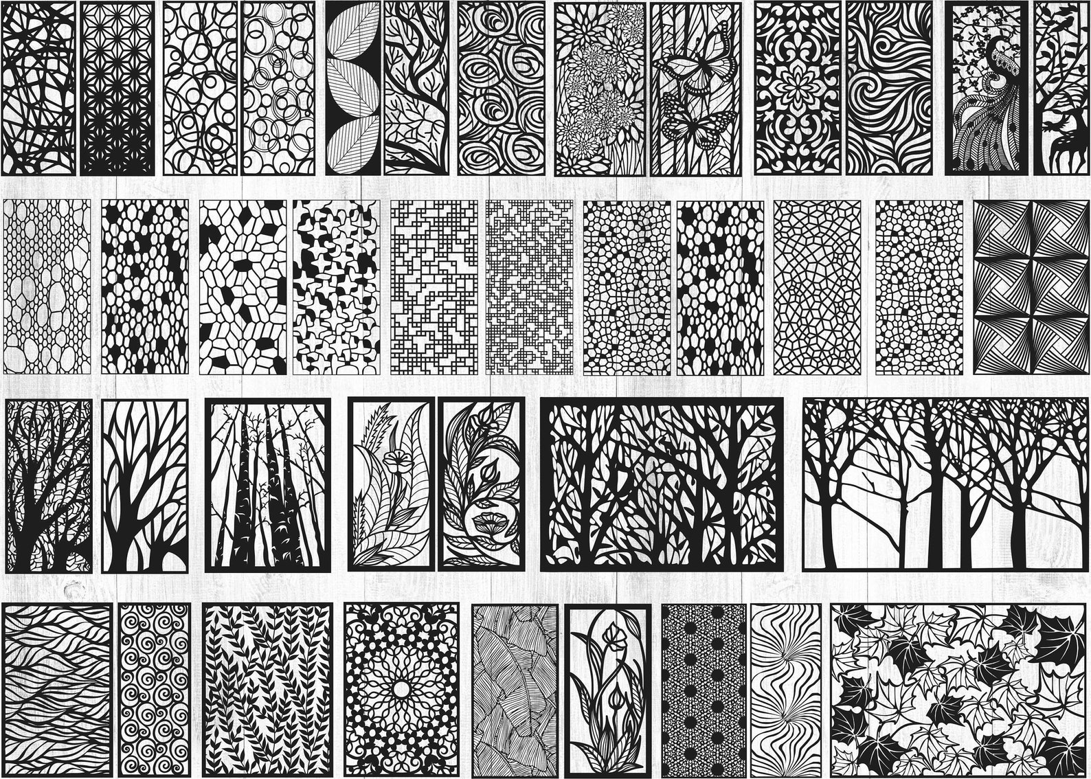 300pcs.svg.png.dxf.ai,modern Patterns Svg,cnc Files for Plasma Laser ...