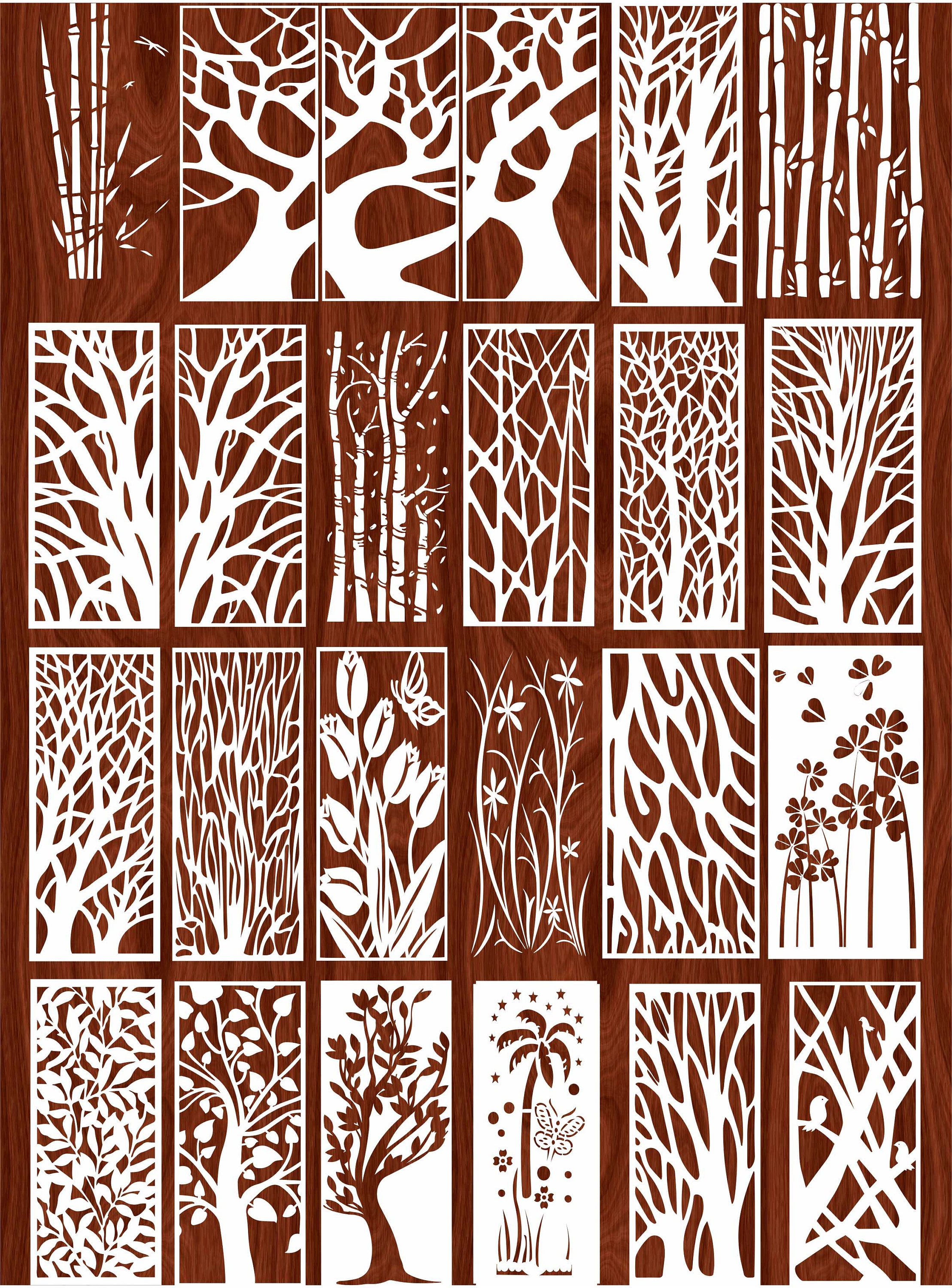 100 Tree Wall Panels Room Decor Tree Patterns Laser CNC - Etsy