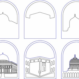 Kaaba Dxf, Makka Dxf,masjid Al-nabawi Laser Cut Dxf Files ,islamic ...