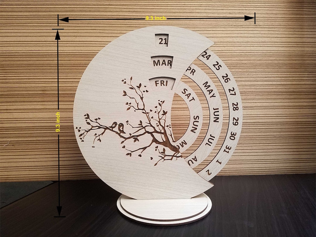 Calendar Wooden Laser Cut File, Perpetual Calendar Svg,calendar Svg ...