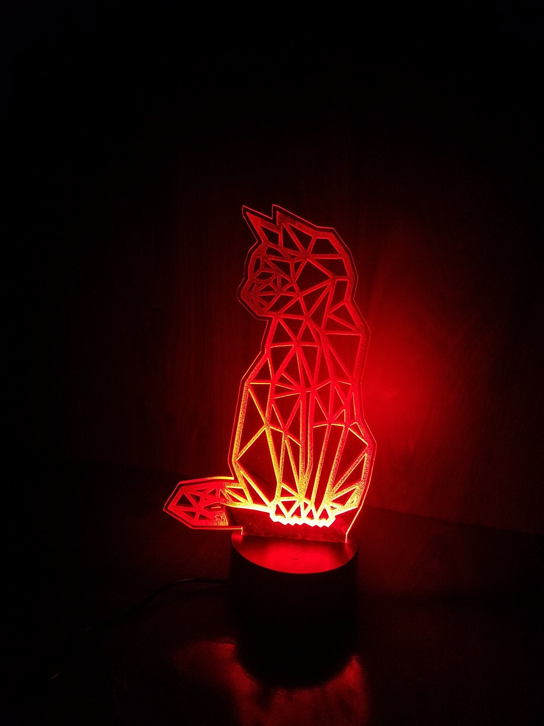 Cat 3D LED Lamp, Modern Desk Night Light, Laser Cut Files (digital ...