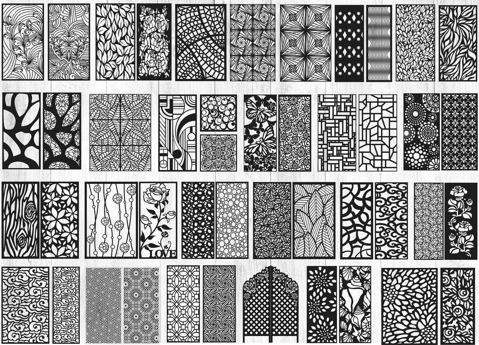 300pcs.svg.png.dxf.ai,modern Patterns Svg,cnc Files for Plasma Laser ...