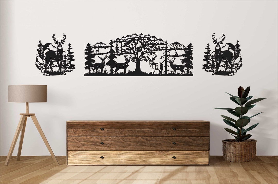 Deer and Mountains Svg,deer Svg,wildlife Svg,animals Wall Art,deer ...