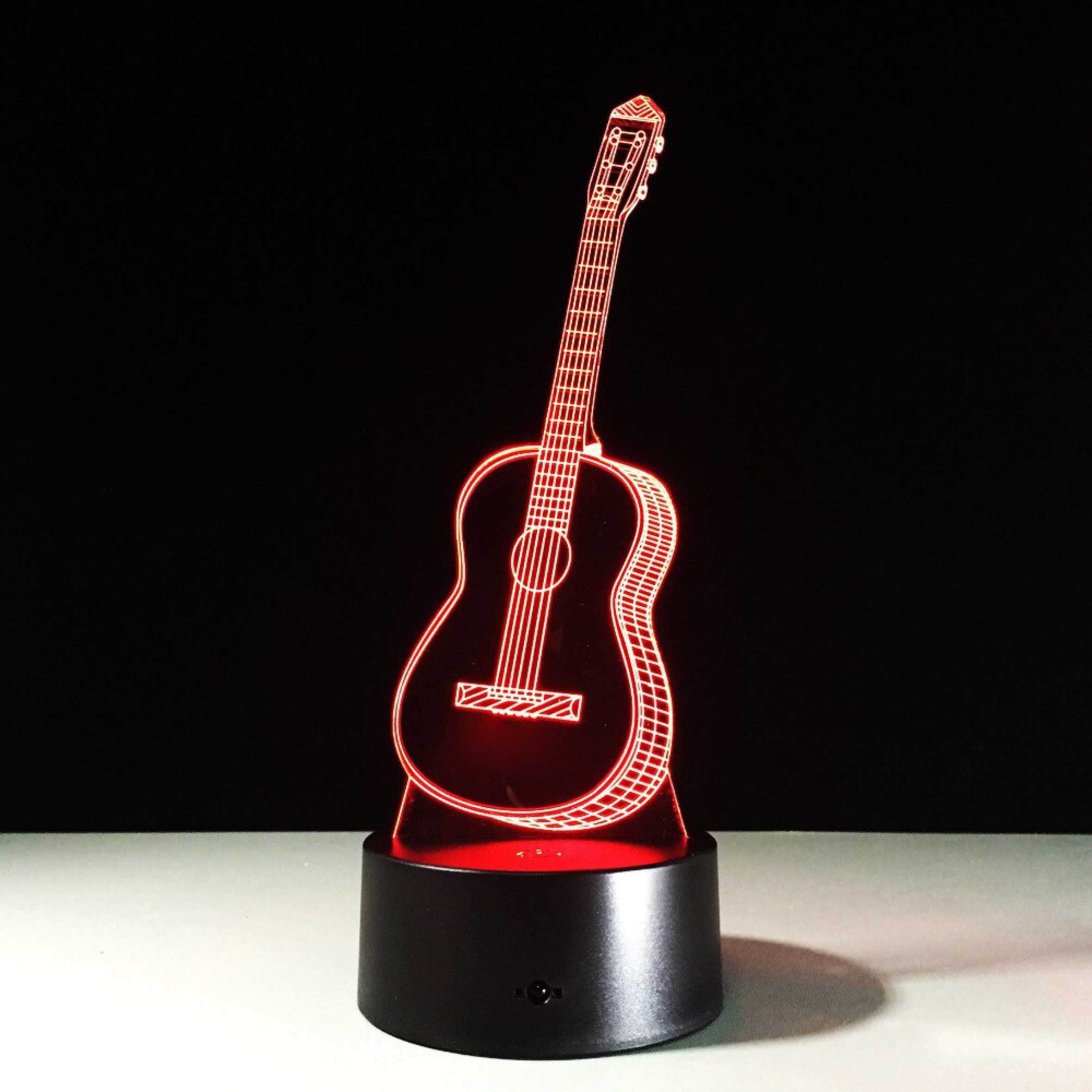 Guitar 3D Led Lamp,guitar Engraving Acrylic,acoustic 3D Night Light ...