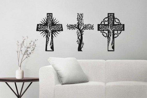 Cross With Tree Svgcross Tree Dxfcross Laser Cutjesus Cross - Etsy