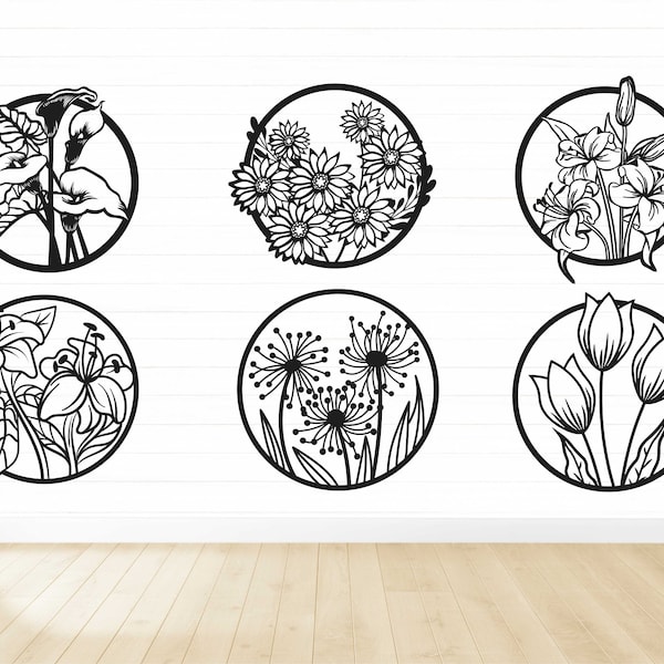 Sunflower Laser Engraving Template - Etsy