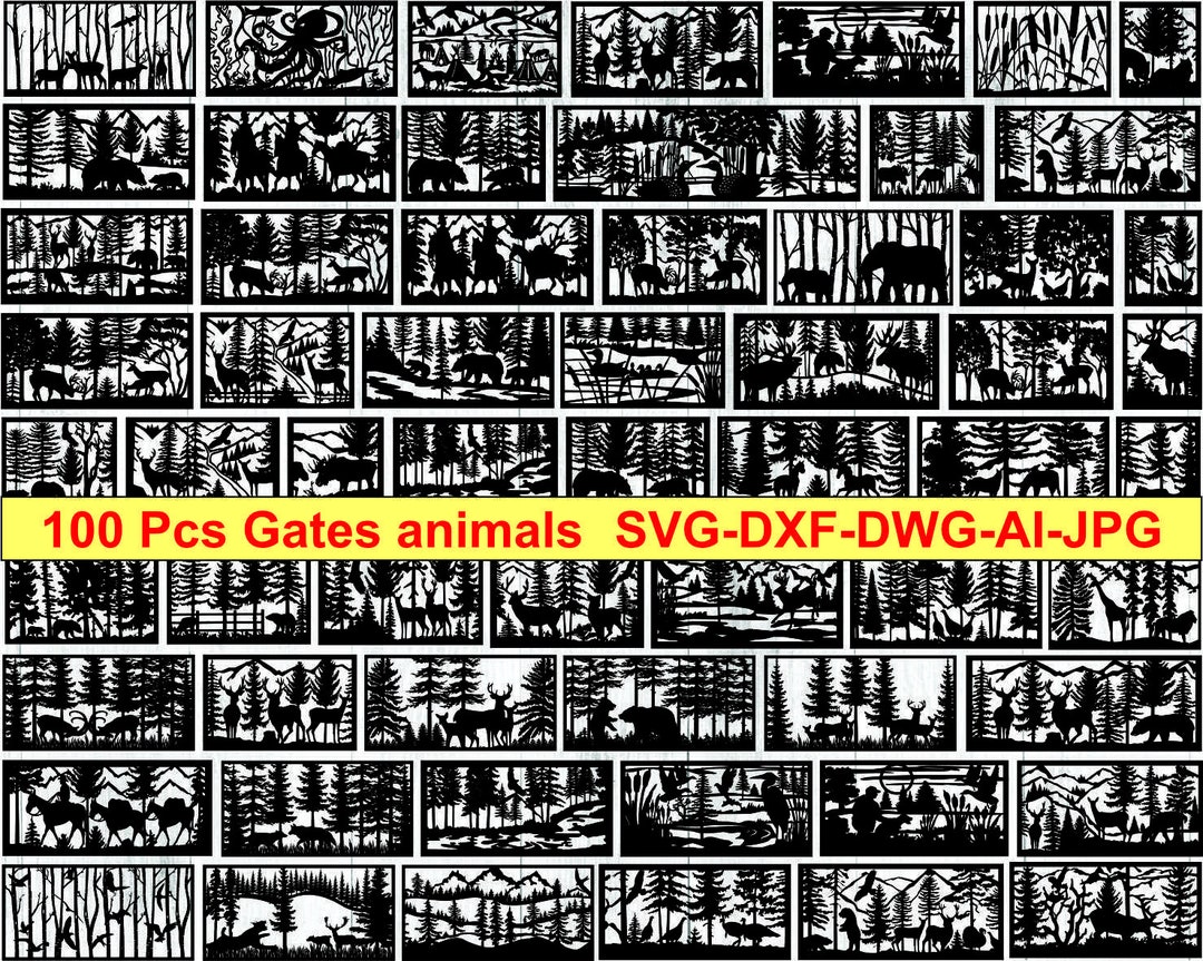 Pack Gates Decorative Animals Metal Railing Art,metal Laser Cutting ...