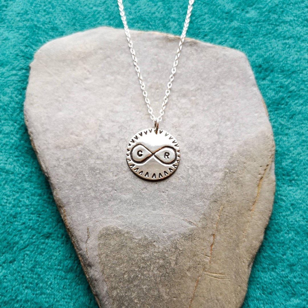 Infinity Symbol Necklace Personalised Coin Necklace Handmade Custom ...