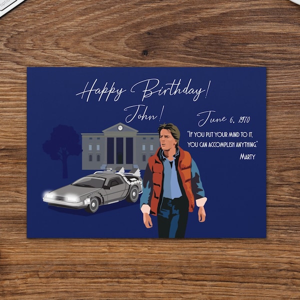 Back to the Future Birthday Card - Etsy
