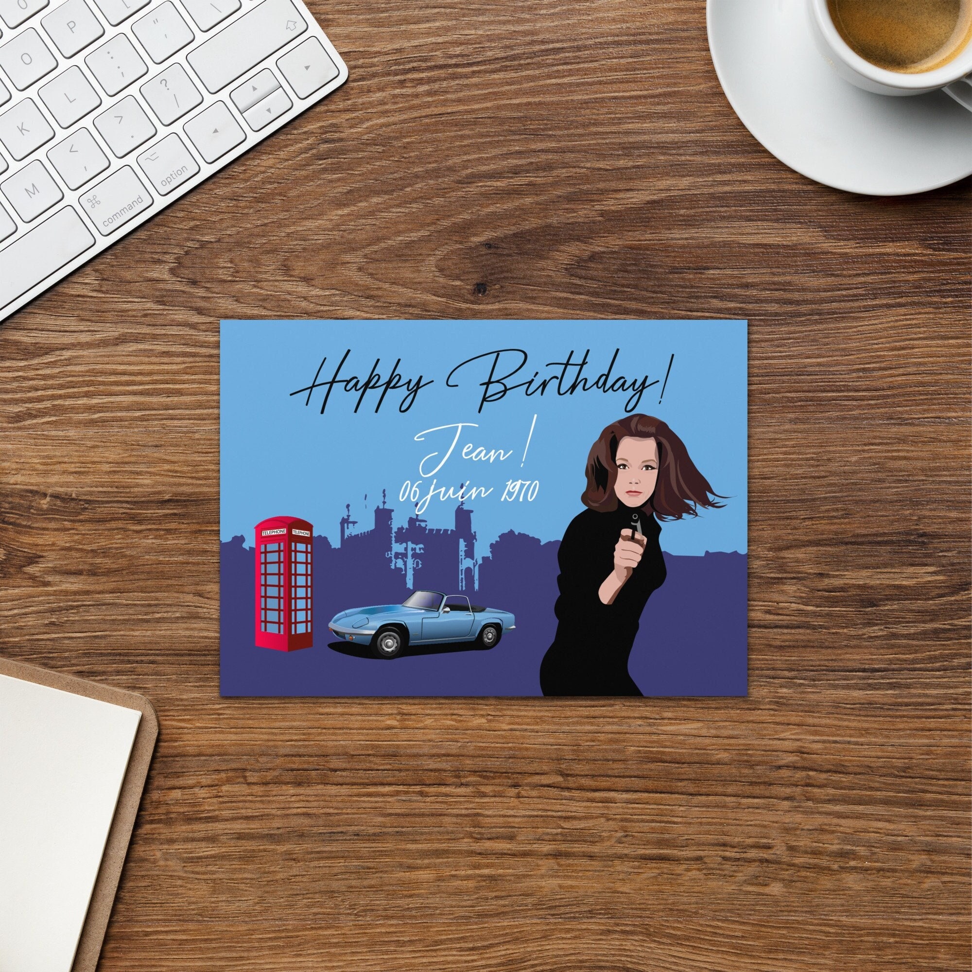 Diana Rigg Personalized Birthday Card with Date and Person's Name on ...