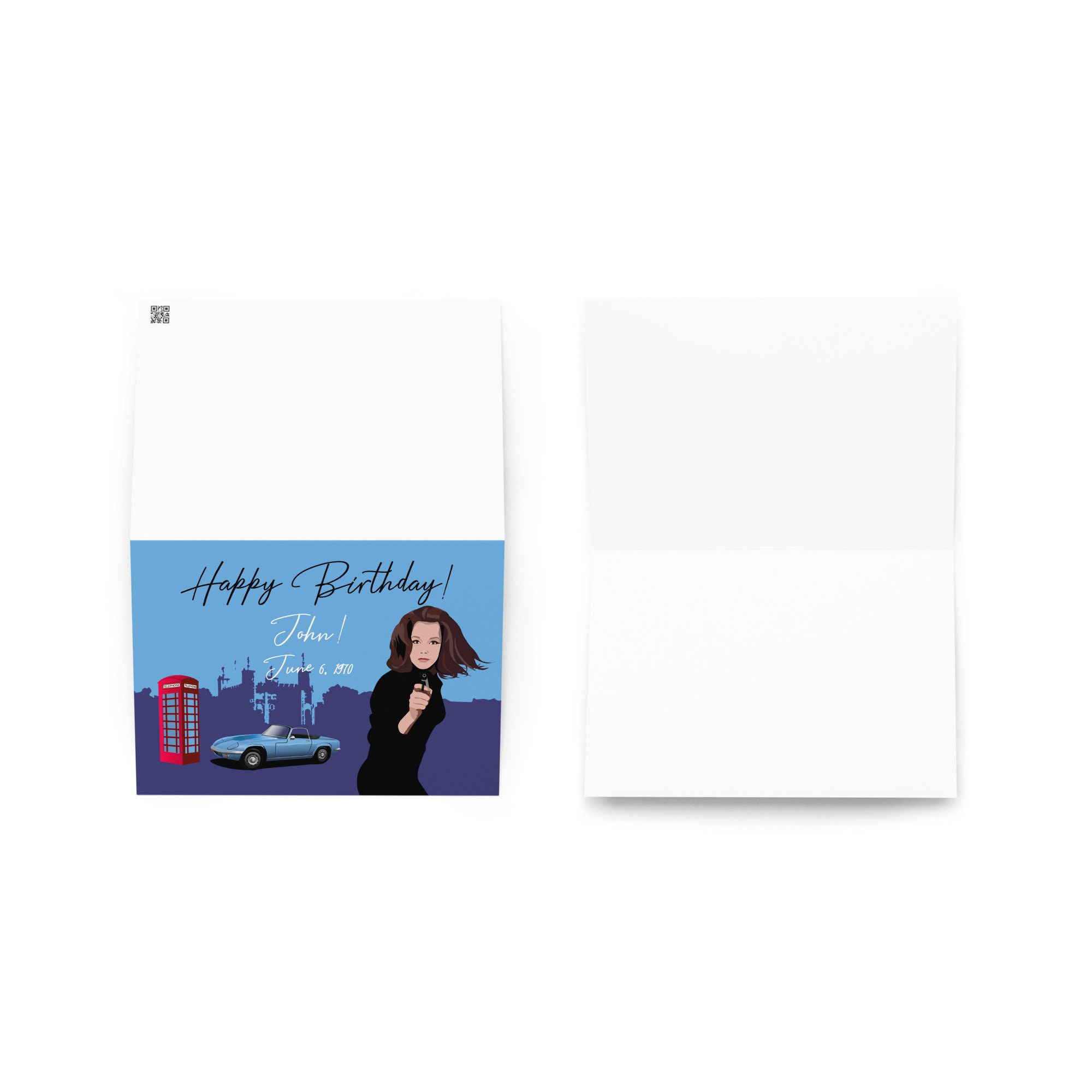 Diana Rigg Personalized Birthday Card with Date and Person's Name on ...