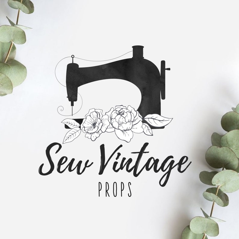 Premade Sewing Logo Sew Logo Peonies Logo Logo for Sewers Seamstress ...