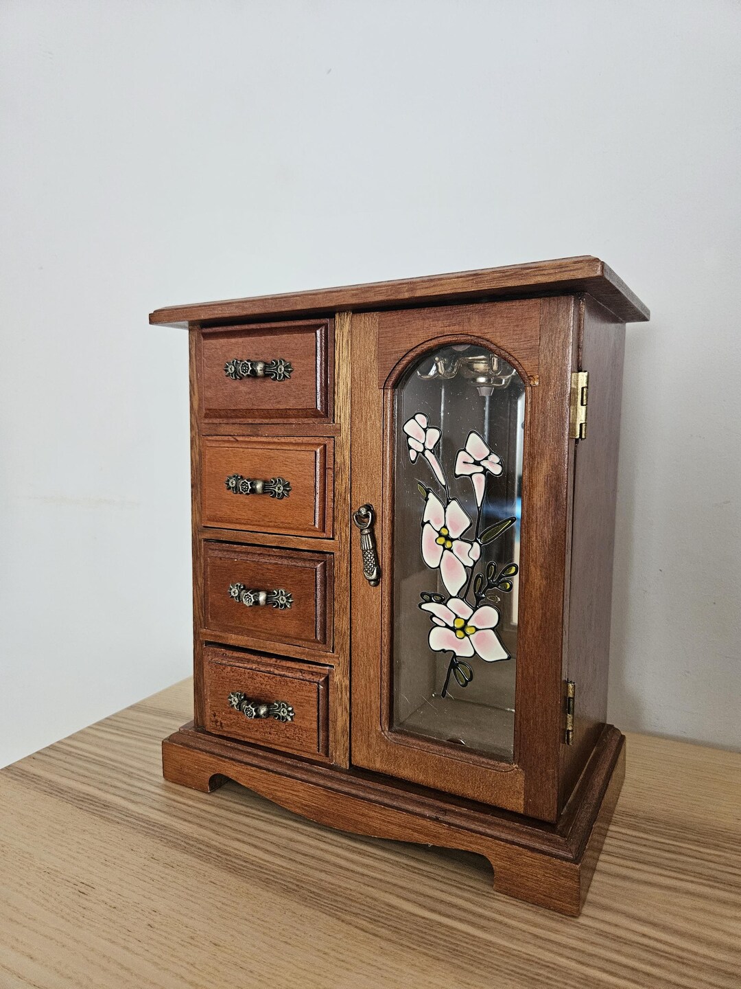 Vintage Wooden Jewellery Wardrobe, Vintage Jewellery Cabinet Box - Etsy