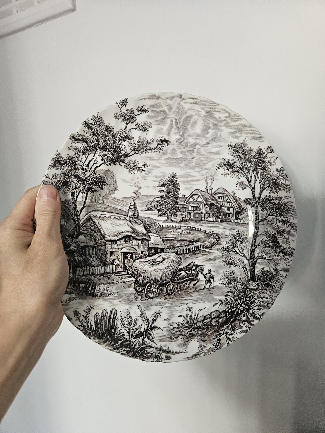 Vintage Brown Transferware Dinner Plate, Hayride Farm Dinner Plate - Etsy