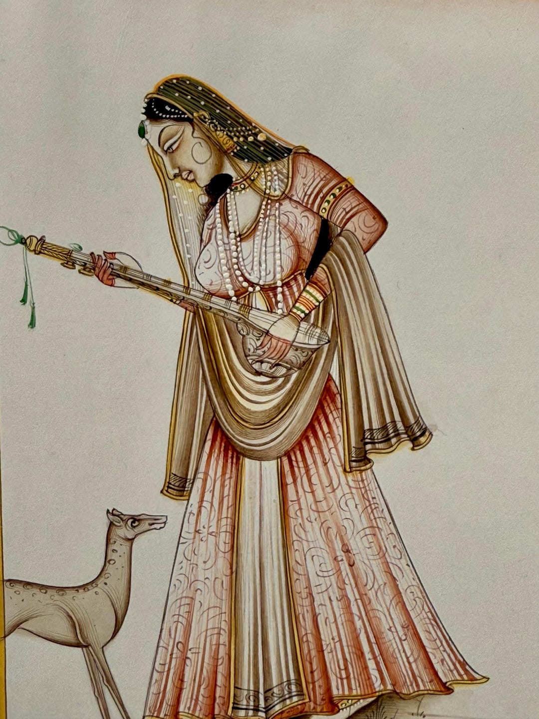 Indian Miniature Painting, Mirabai, Hindu Goddess, Original Handmade ...