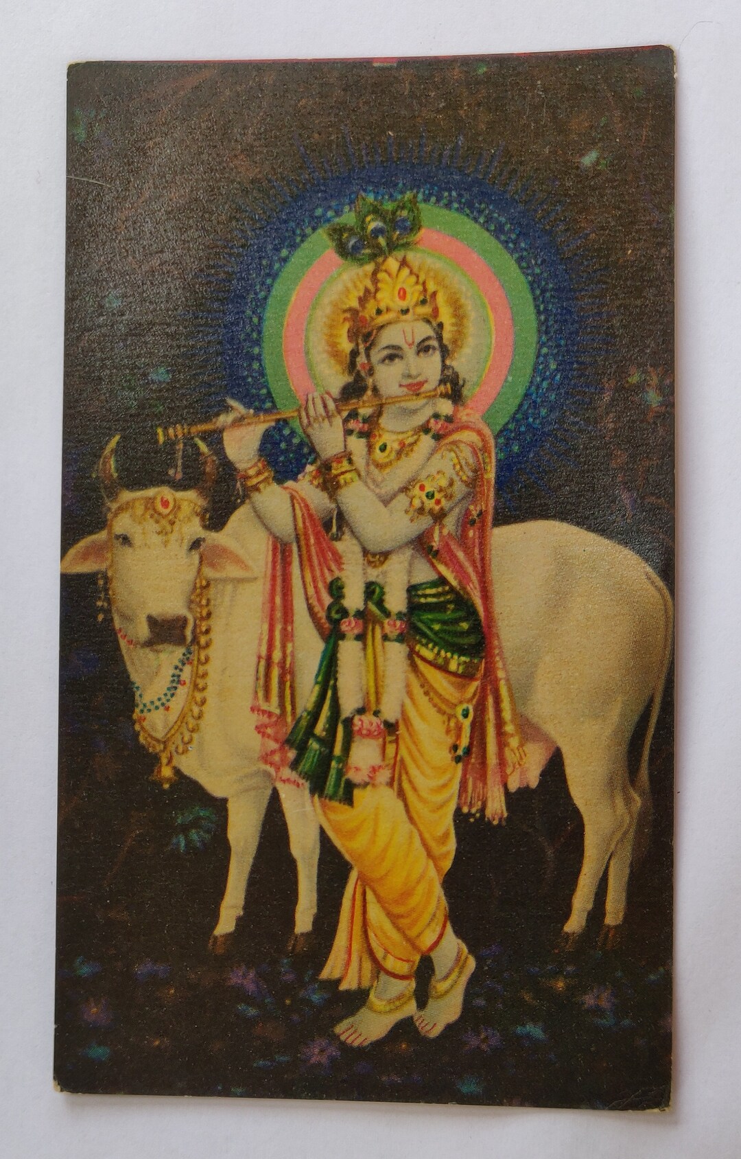 Antique Indian Postcard, Krishna, Love, Spirituality, Devotional Art ...