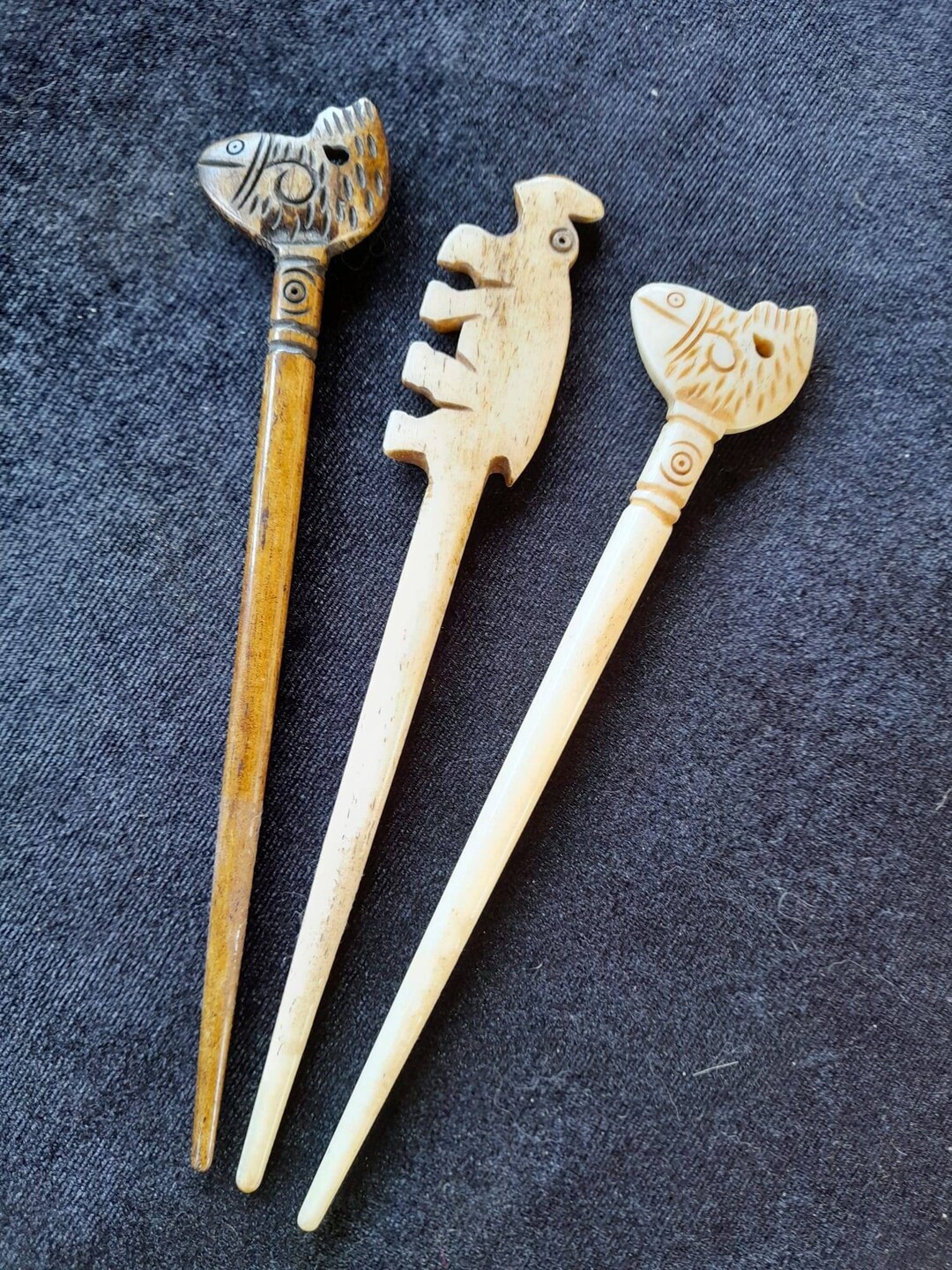 Antique Indian Hair Pin Bone Hair Accessory Animal Hair - Etsy