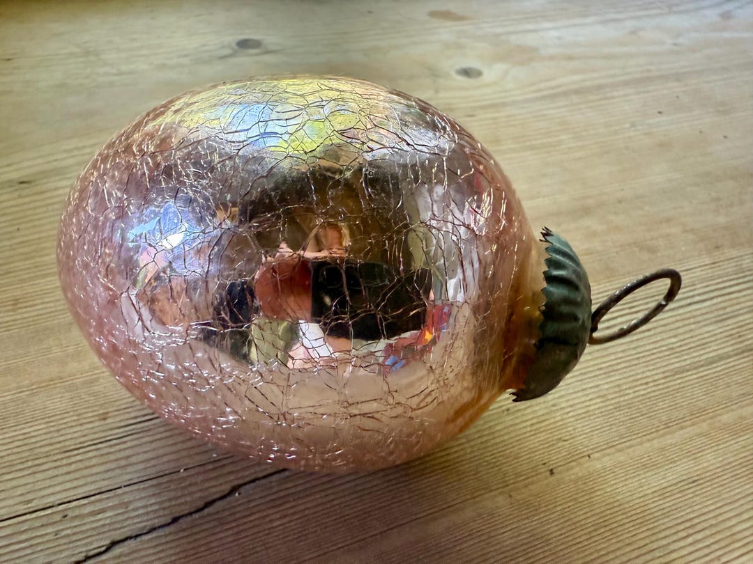 Antique German Kugel Mercury Glass Hanging Christmas Ornament, Rose ...