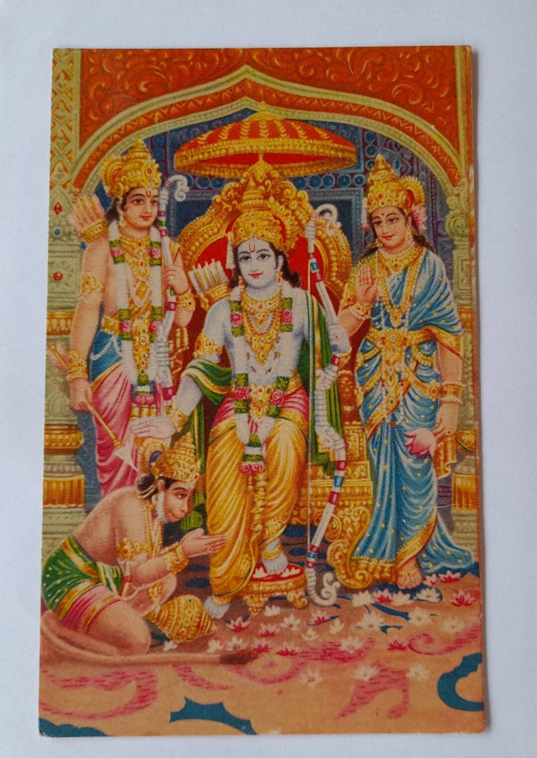 Antique Indian Postcard, Hindu Deity, Vintage Diwali Greeting ...