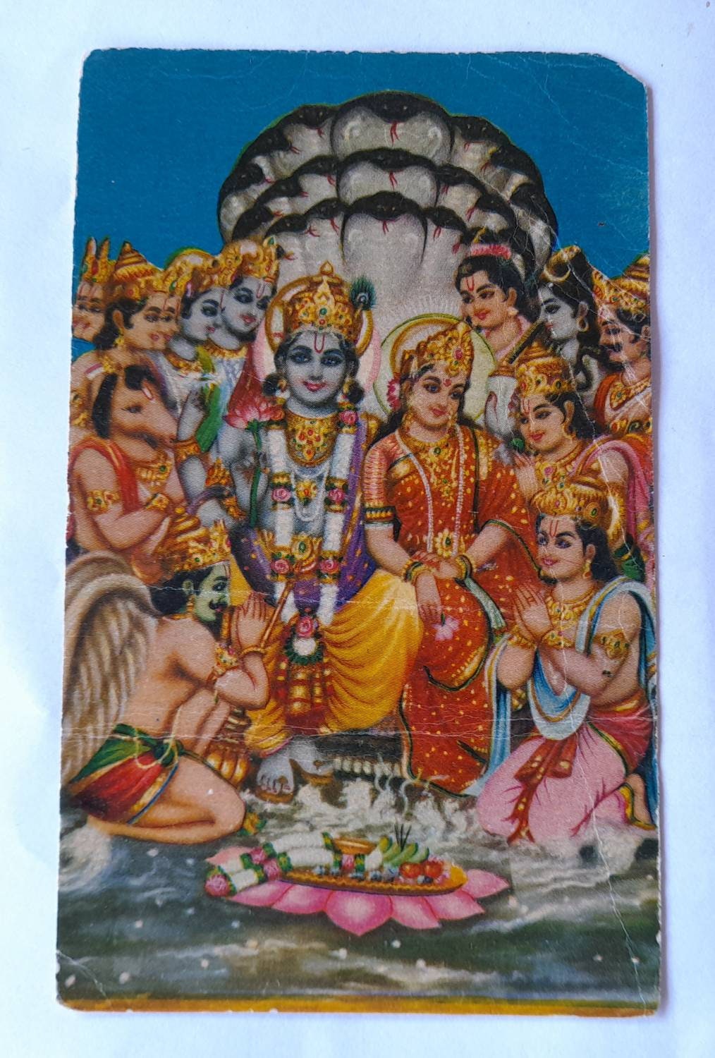 Antique Indian Postcard, Hindu Deity, Diwali Greeting Card, Vintage ...