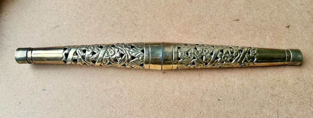 A Gorgeous Antique Indian Art Deco Solid Brass, Large Size, Rolling Pin ...