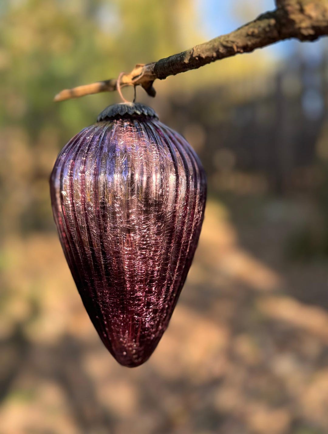 Extra Large Antique Purple Mercury Glass Kugel Christmas Tree Bauble ...