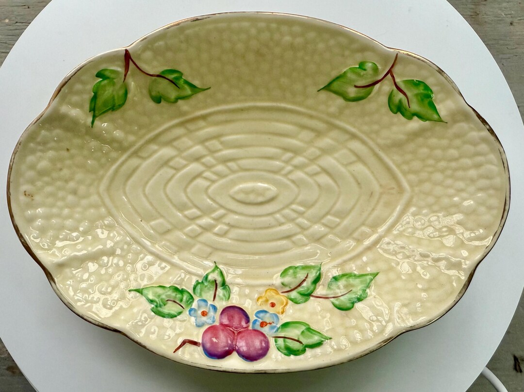 Antique Hand Painted Trinket Tray, Crown Devon Plate, Art Deco, 1930s ...