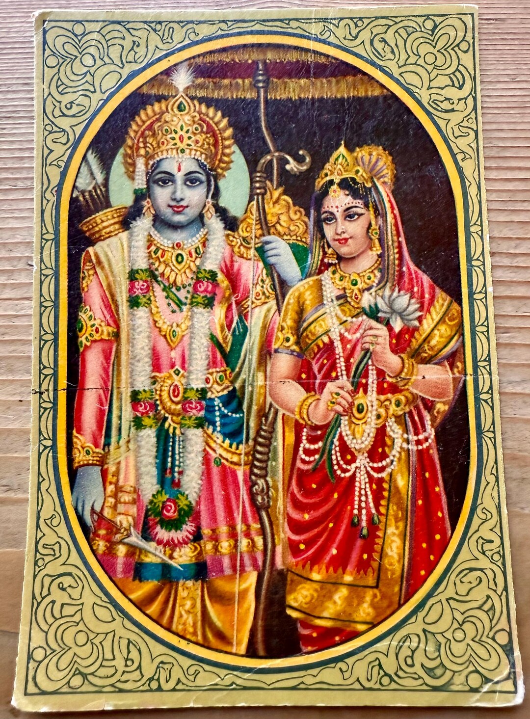 Vintage Ram Sita Postcard, Unused Diwali Greeting Card, Sacred Hindu ...