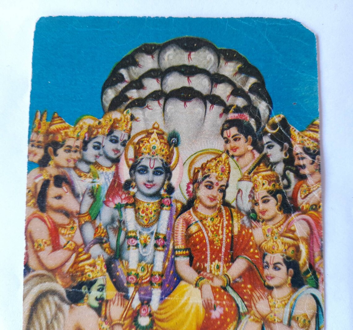 Antique Indian Postcard Hindu Deity Unused Diwali Postcard - Etsy