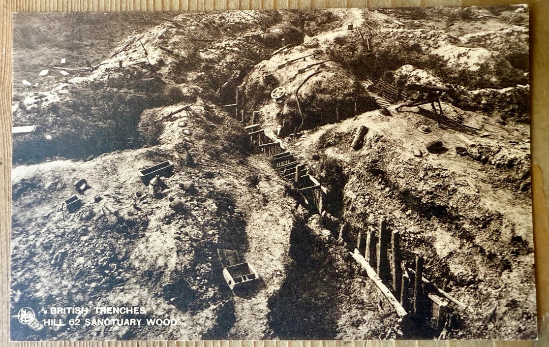 WW1 Ypres Photographic Postcards: Sanctuary Wood Military Ephemera (set ...
