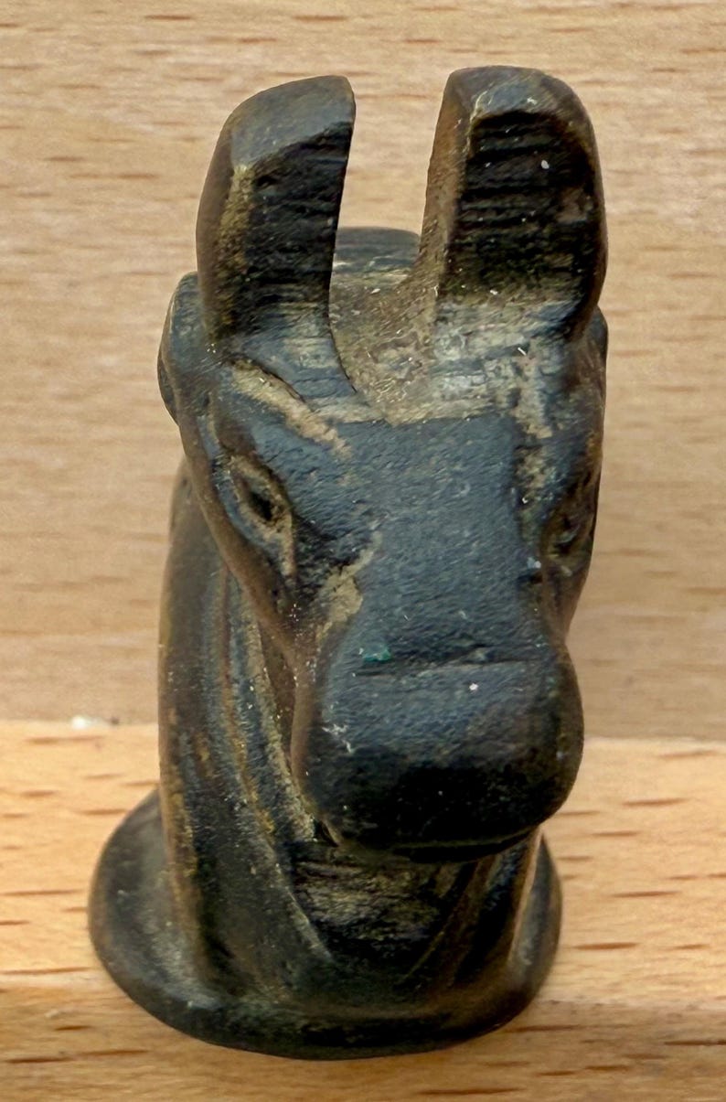 Vintage Indian Bronze Nandi Temple Figure, Handcrafted Shiva Om ...