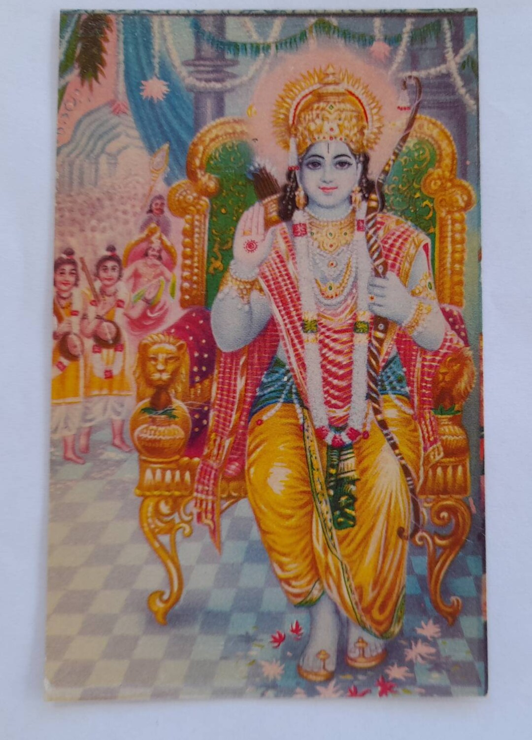 Antique Indian Postcard, Rama, Hindu Deity - Etsy