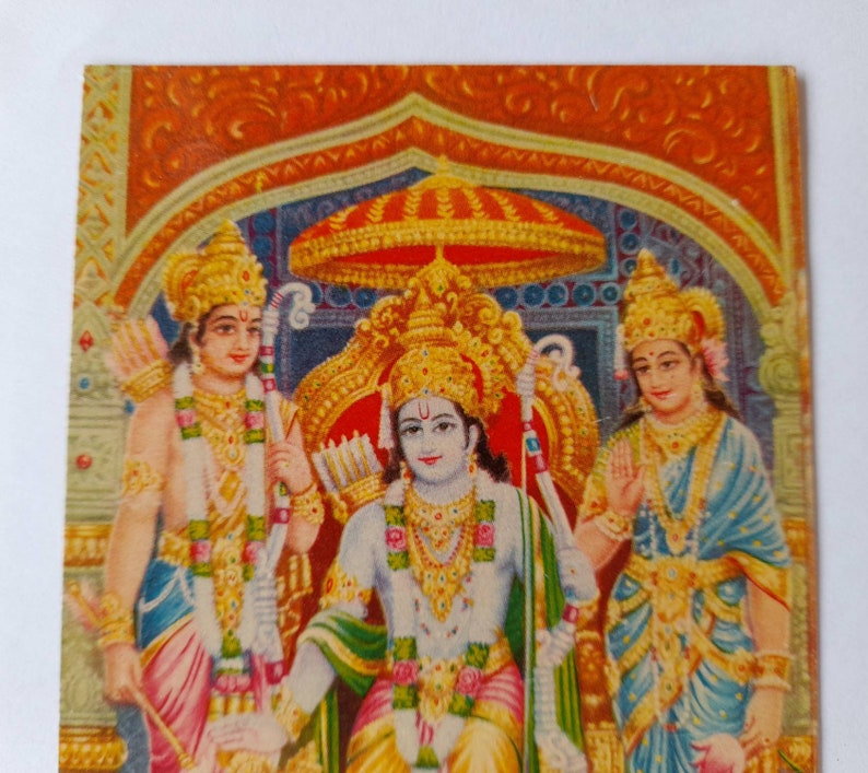 Antique Indian Postcard, Hindu Deity, Vintage Diwali Greeting ...
