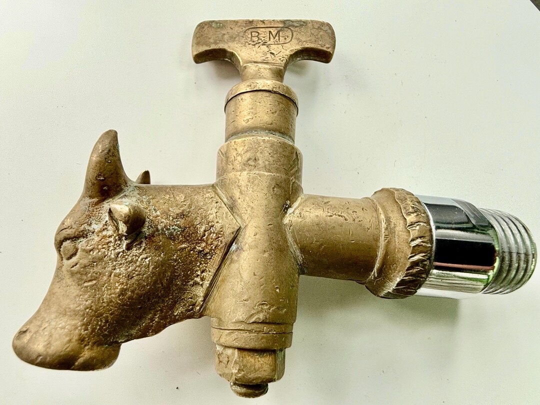 Antique Brass Tap, Indian Solid Brass Tap With a Cow Head Spout. - Etsy