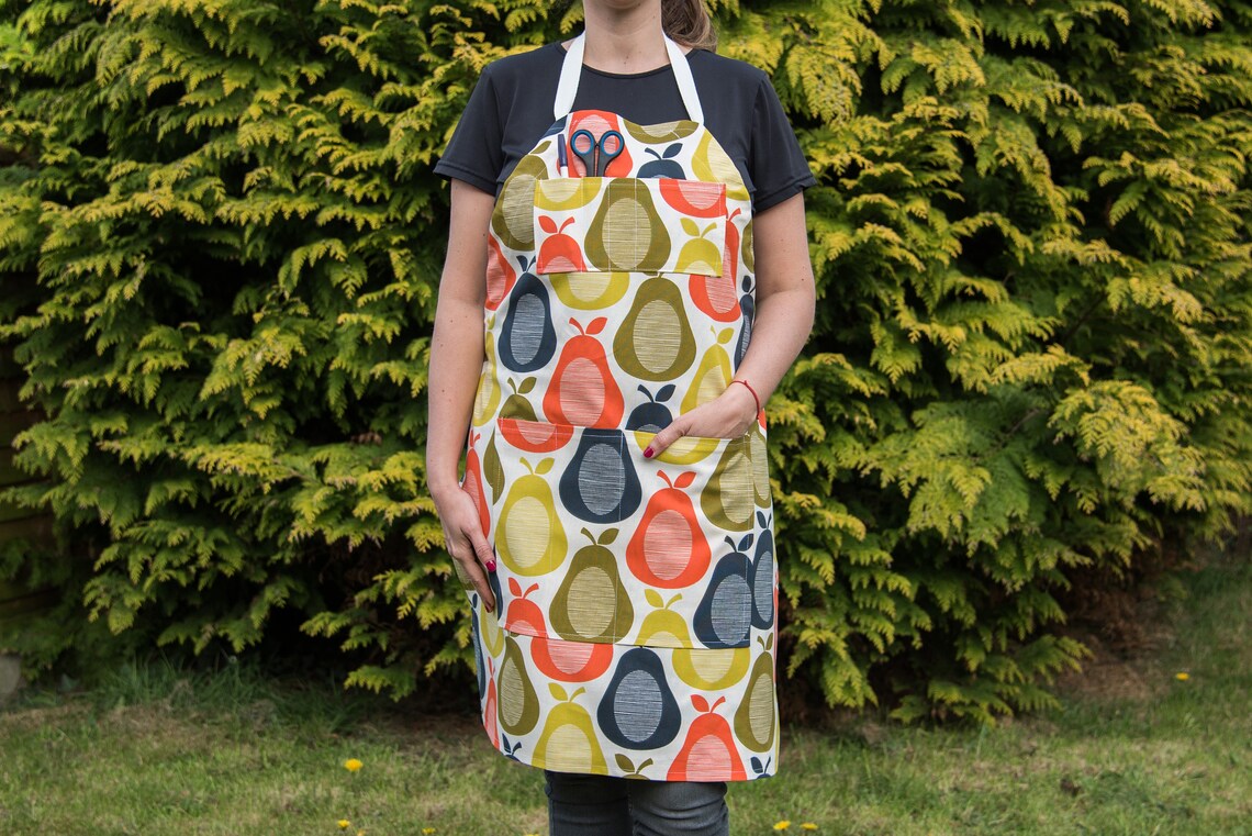 Handmade 100% Cotton Canvas Full Kitchen Apron With Two Pockets PEARS ...