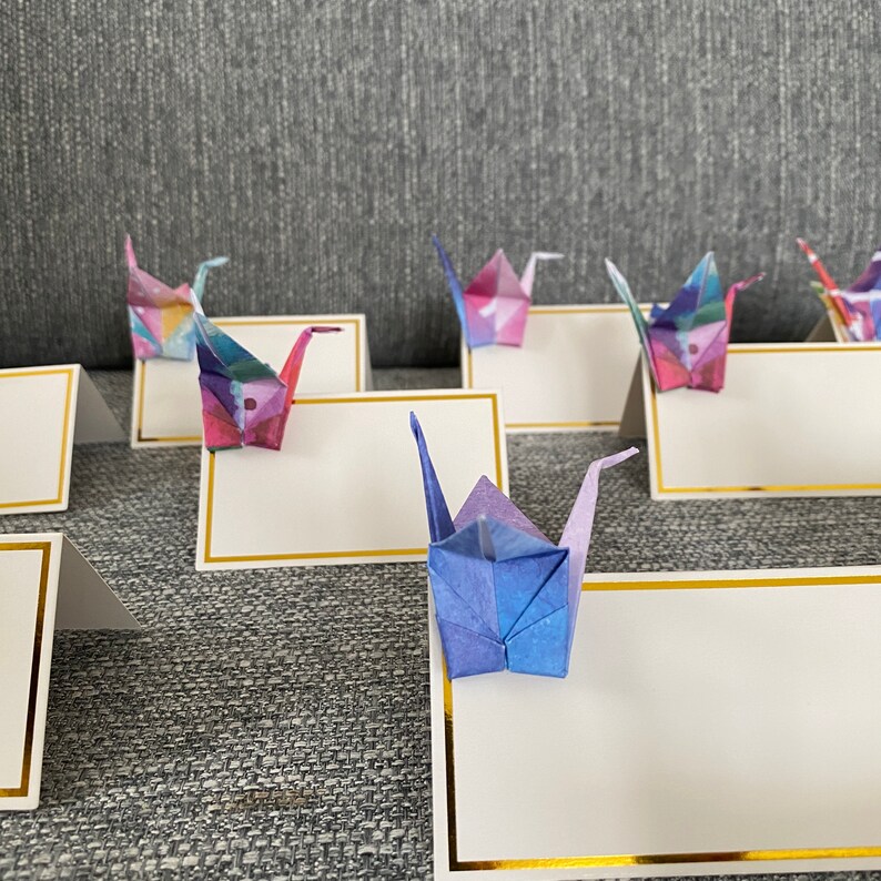 Origami Place Cards Set of 10 Japanese Watercolor Galaxy - Etsy
