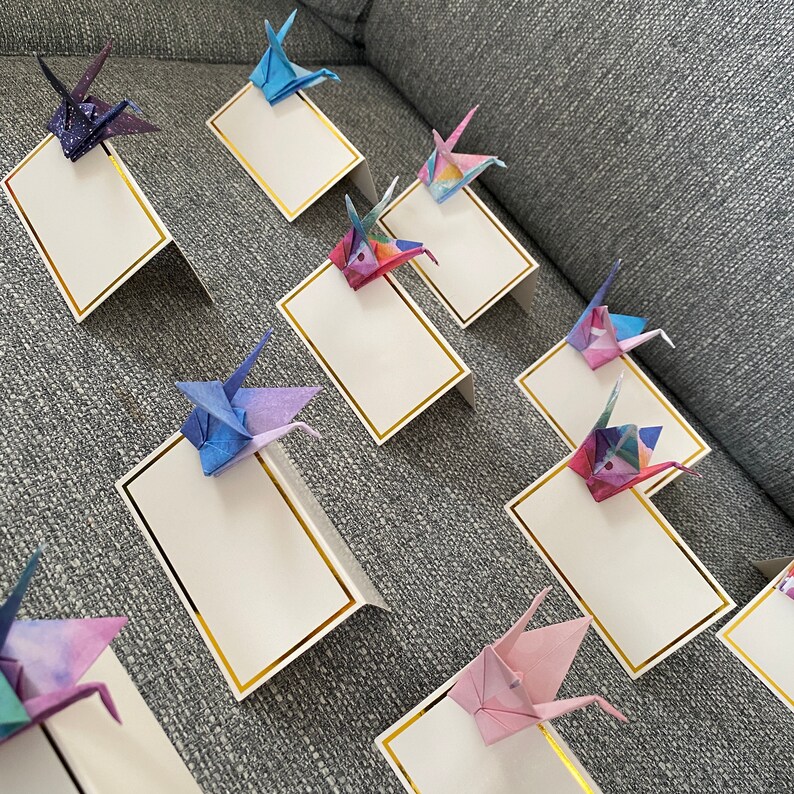 Origami Place Cards Set of 10 Japanese Watercolor Galaxy - Etsy
