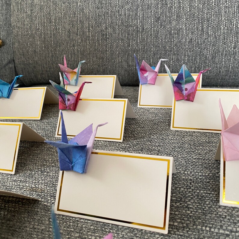 Origami Place Cards Set of 10 Japanese Watercolor Galaxy - Etsy