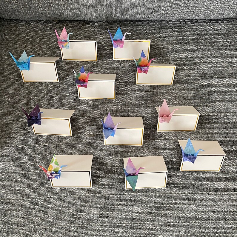 Origami Place Cards Set of 10 Japanese Watercolor Galaxy - Etsy