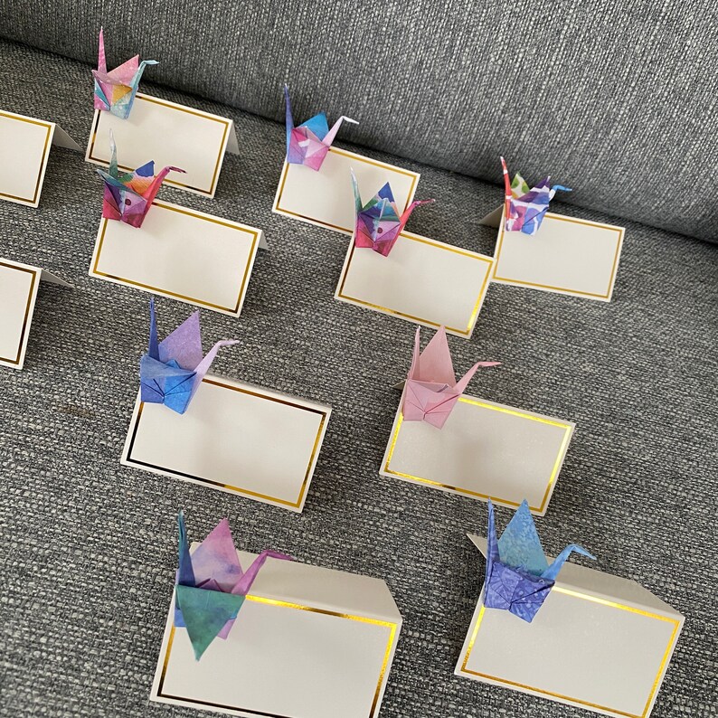 Origami Place Cards Set of 10 Japanese Watercolor Galaxy - Etsy