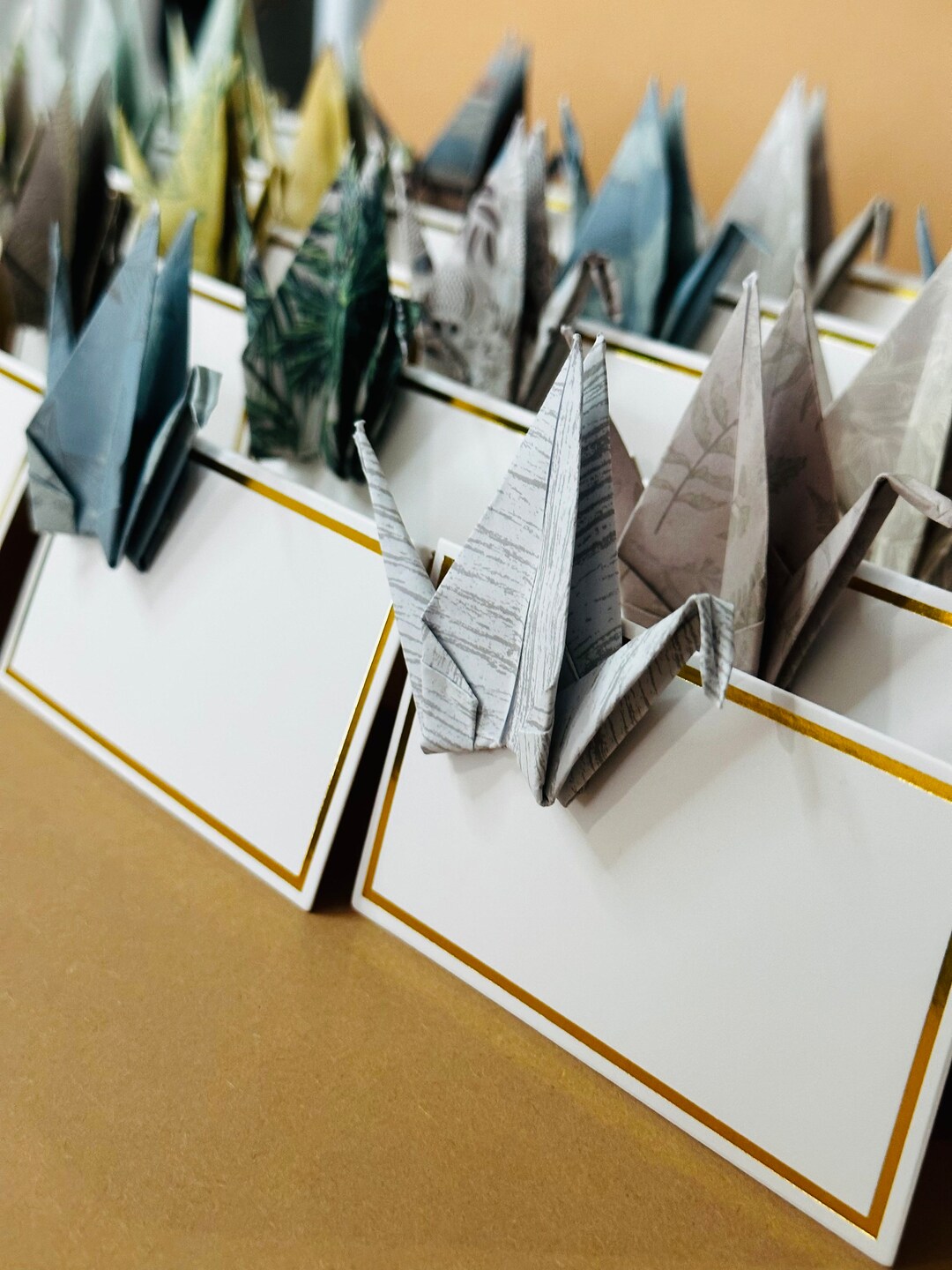 Origami Place Cards Set of 10 Japanese Chiyogami Nature - Etsy