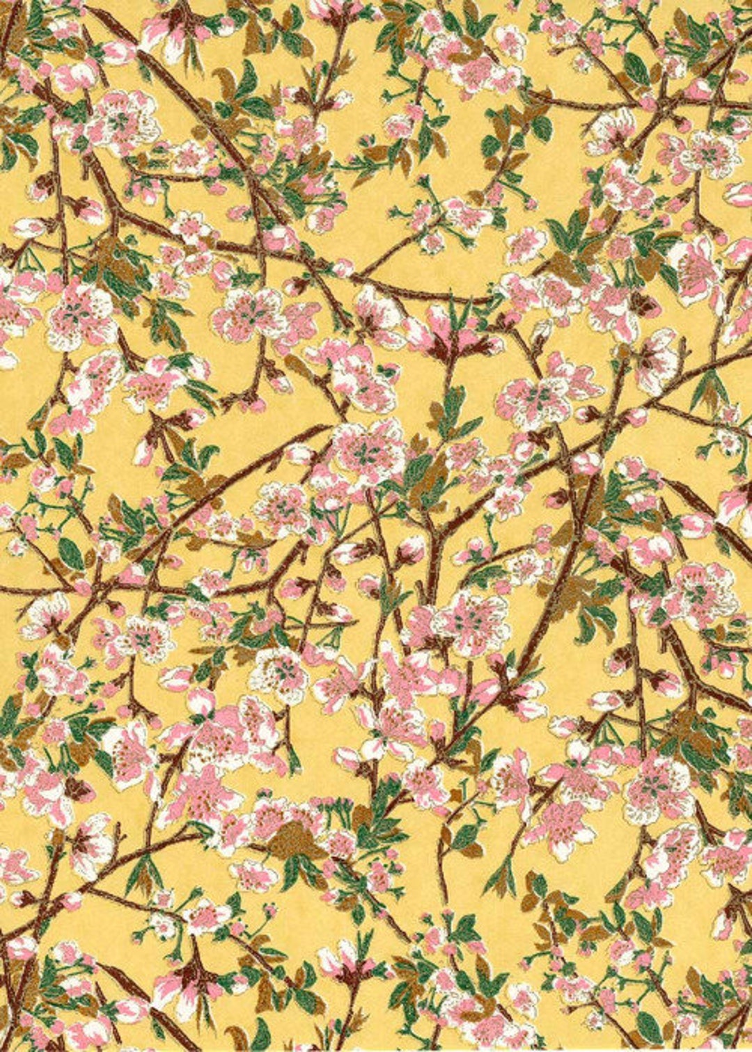 Chiyogami Japanese Paper | Folding Paper Floral Yellow Japanese ...