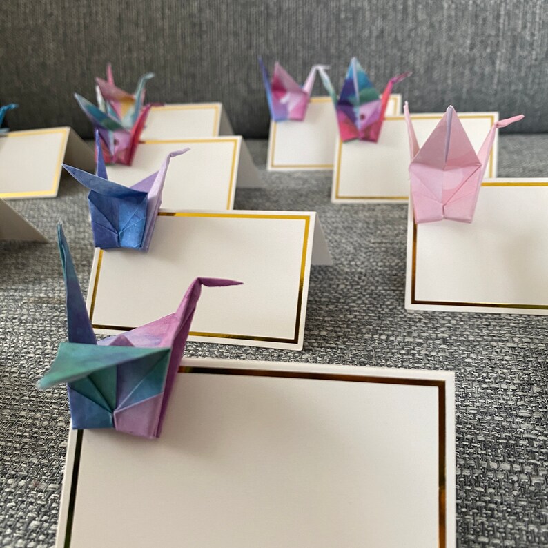 Origami Place Cards Set of 10 Japanese Watercolor Galaxy - Etsy