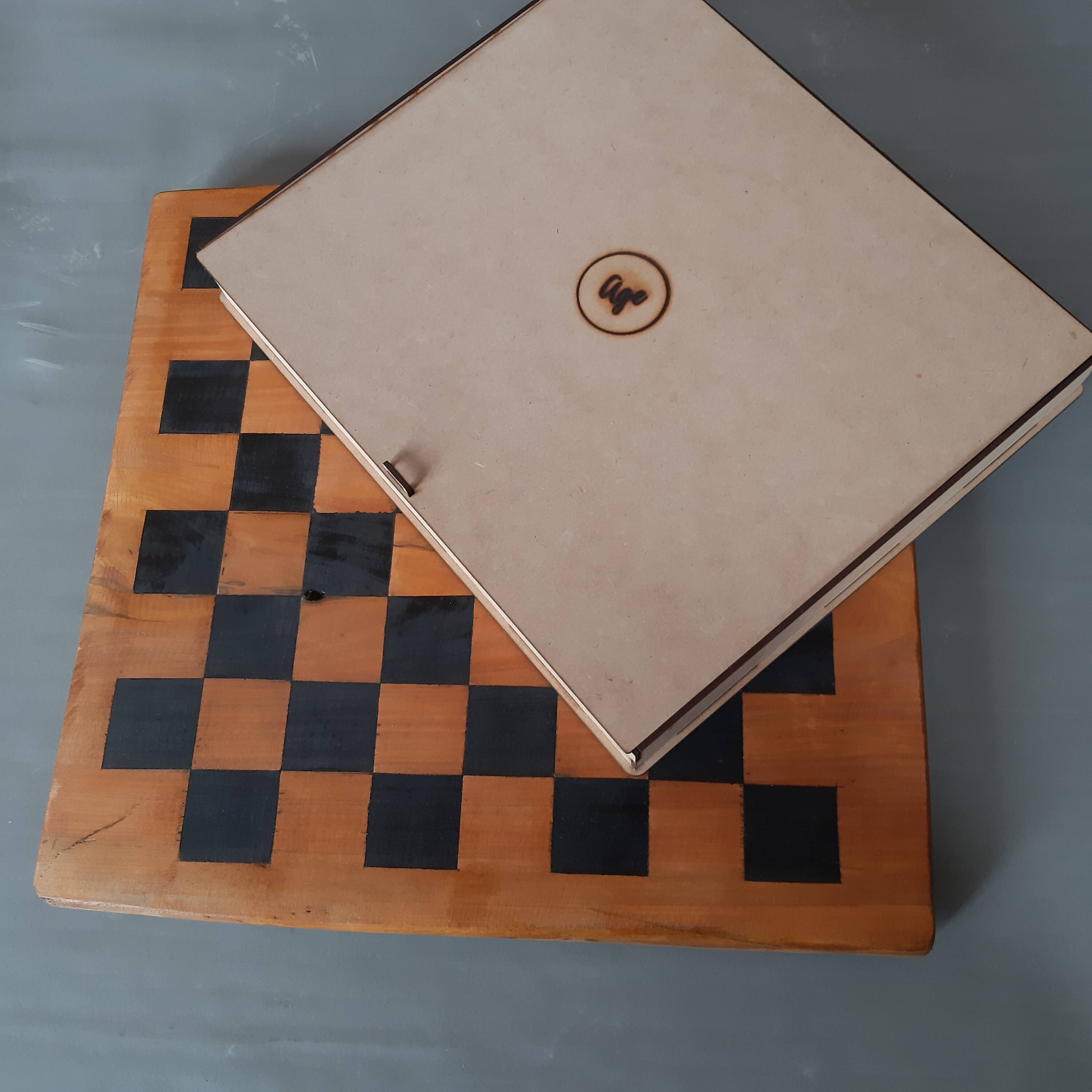 Rustic Chess Board Set 14x14in 35x35cm Wooden Pieces in - Etsy
