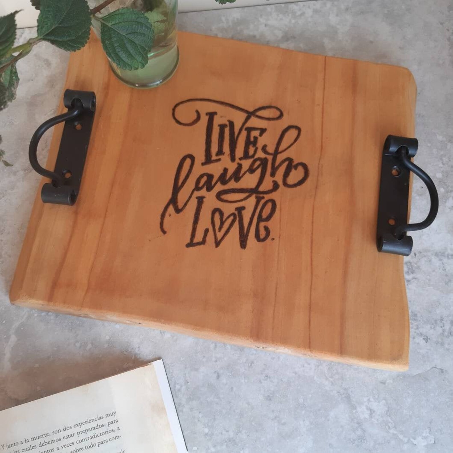 Small Rustic Serving Tray With Strings 11x9in Corner Tray - Etsy