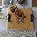 Small Rustic Serving Tray With Strings 11x9in, Corner Tray With Rope ...