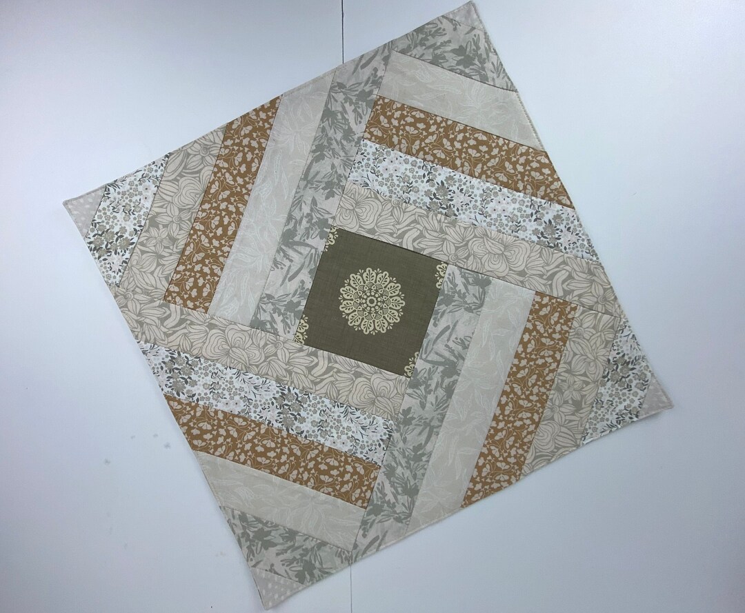 Square Table Topper in Neutral Colors, Quilted Table Runner, Dining ...