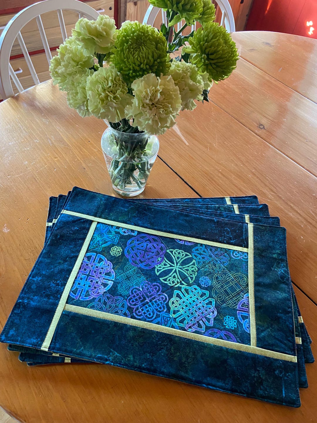 Celtic Themed Placemats- Set of Four, Rectangular Quilted Table Mats ...